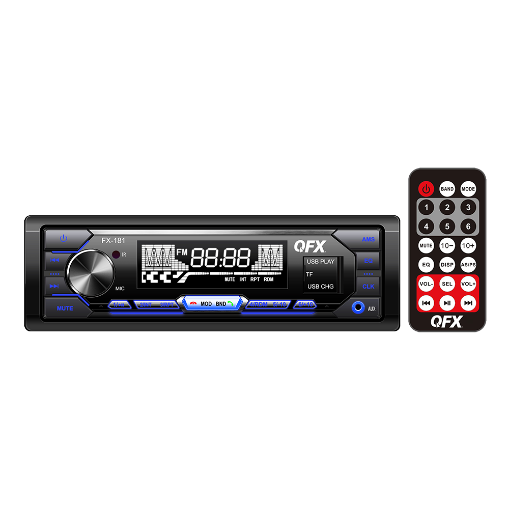 FX-181 QFX AM/FM/MP3 Mechless Car Stereo With BT Hands Free Calling — M ...