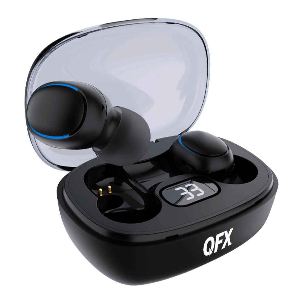 HP-E50 BLK QFX IPX-4 Splash Proof TWS Earbud Black — M&M Merchandisers