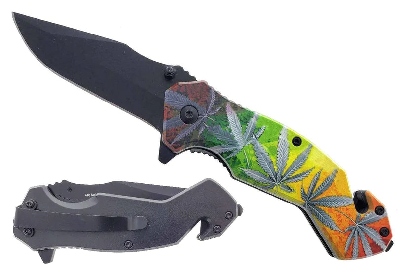 SG-KS1031MA3 8-Inch Weed Flag Handle Spring Assist Folding Knife — M&M ...
