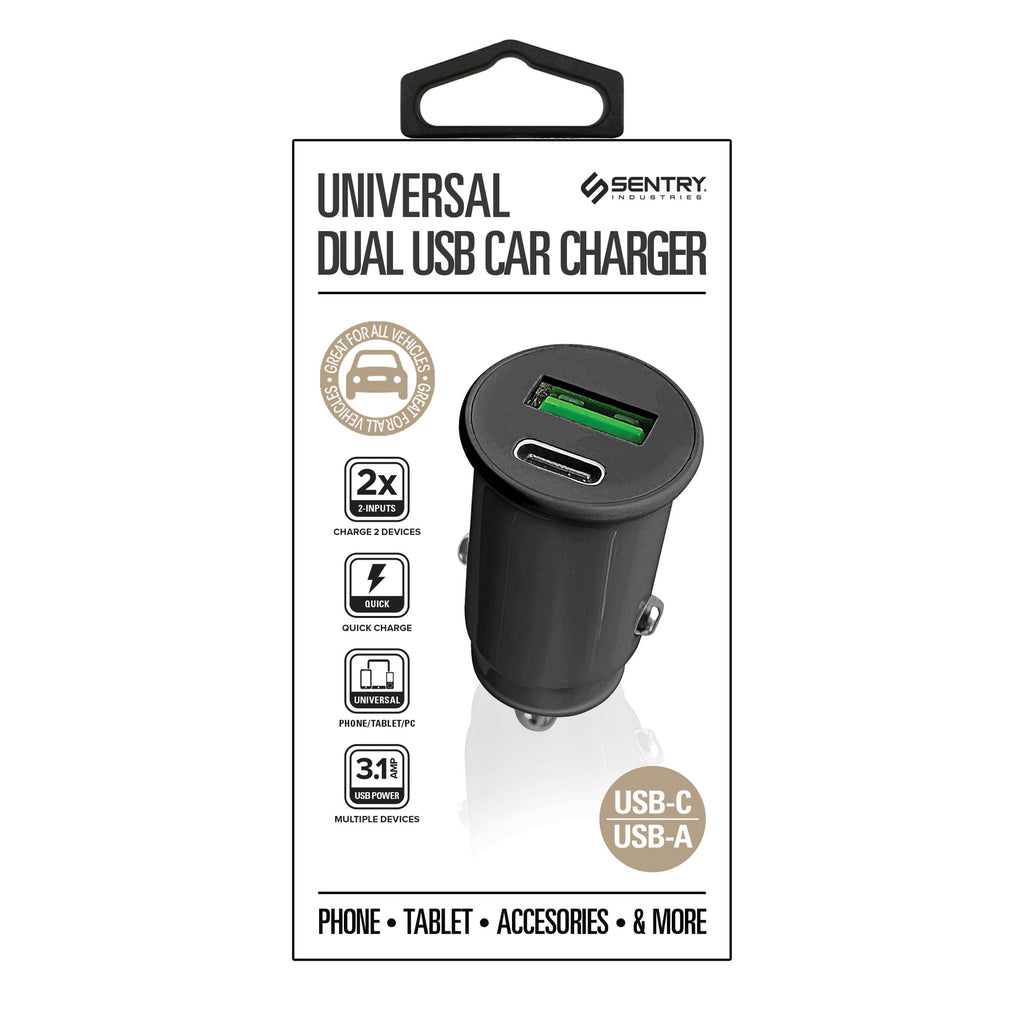 MP045 Sentry 3.1 Amp USB-A + USB-C Car Charger — M&M Merchandisers