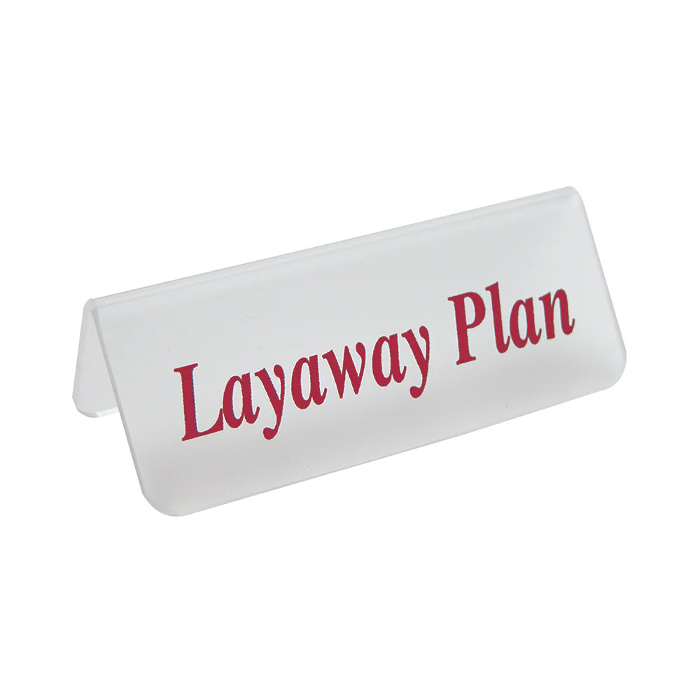 TA-663 (RD) Sign-Layaway Plan-Red Letter 3"L x1-1/4"W x 1-1/8"H — M&M ...