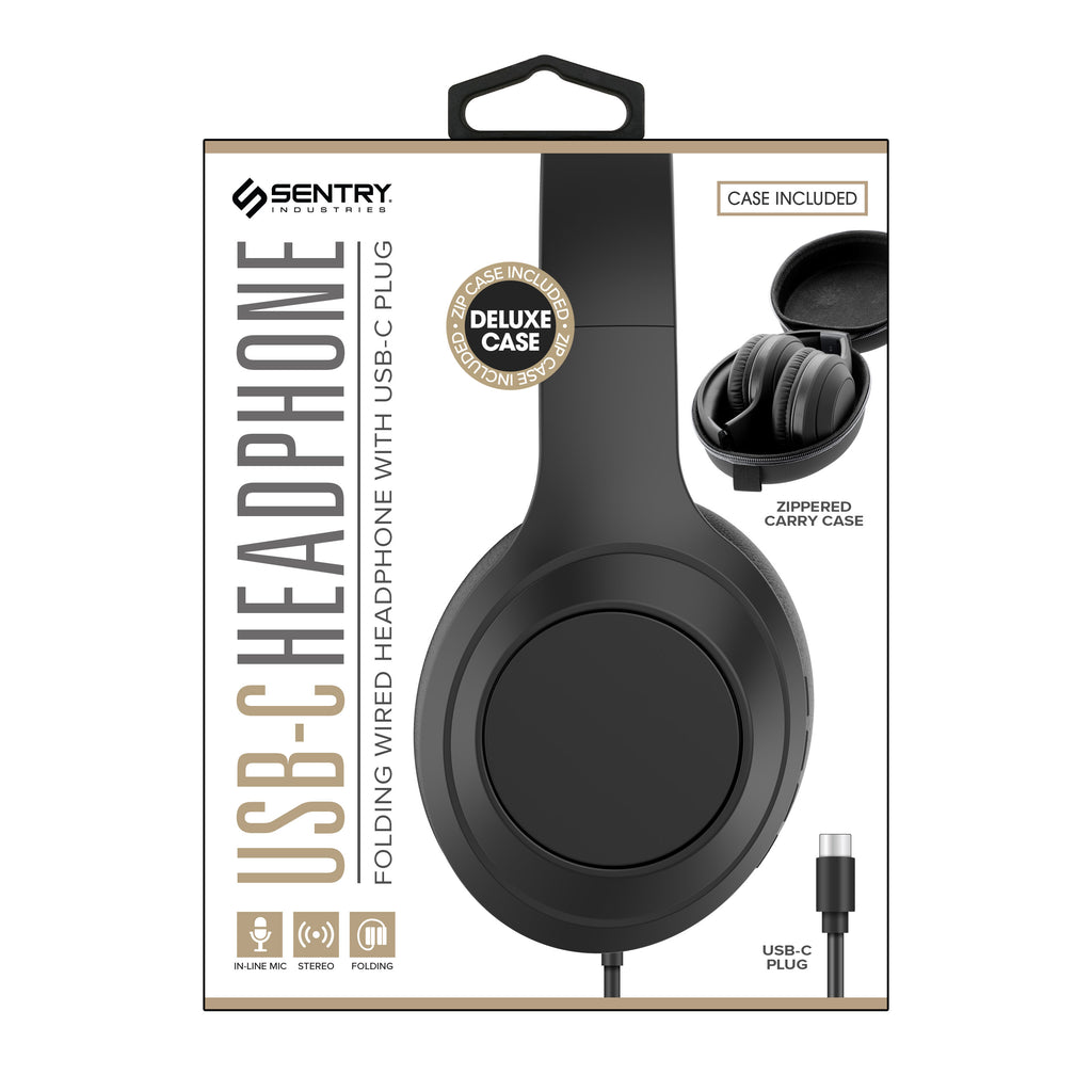 IC900 Sentry USB-C Folding Headphones w/ Inline Mic and Case — M&M ...