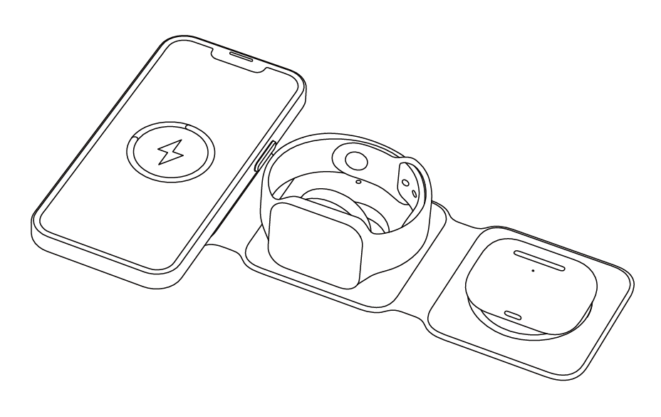 MP750 Sentry 3 in1 Folding Wireless Charger — M&M Merchandisers
