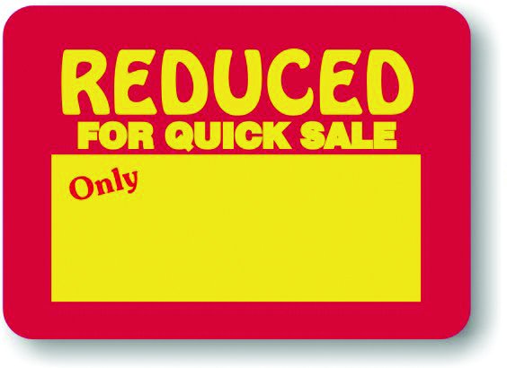 55401L Reduced For Quick Sale Label 1000 / roll — M&M Merchandisers