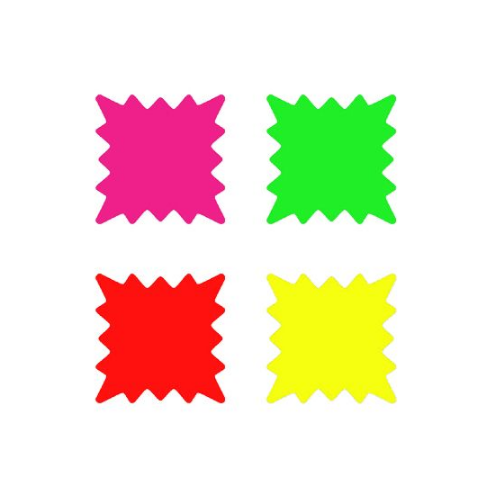 6001RNB 5in x 5in Starburst Sign Cards 4 color assortment - 100 pack ...