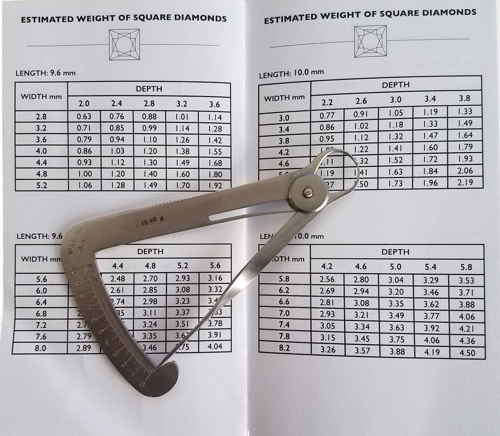 GA240 Diamond Weight Calculator With Gauge & Estimator Tables — M&M ...