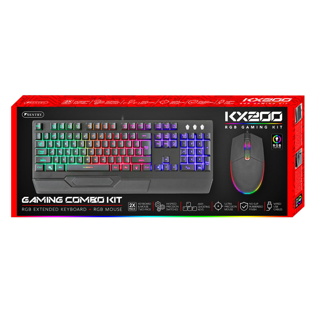 KX200 Sentry Wired RGB Gaming Combo Keyboard with Mouse Kit — M&M ...