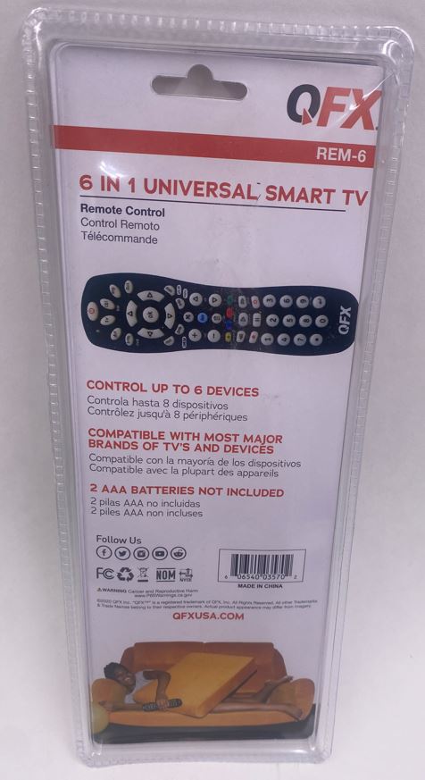 REM-6 QFX 4 Device Smart TV Remote Control — M&M Merchandisers
