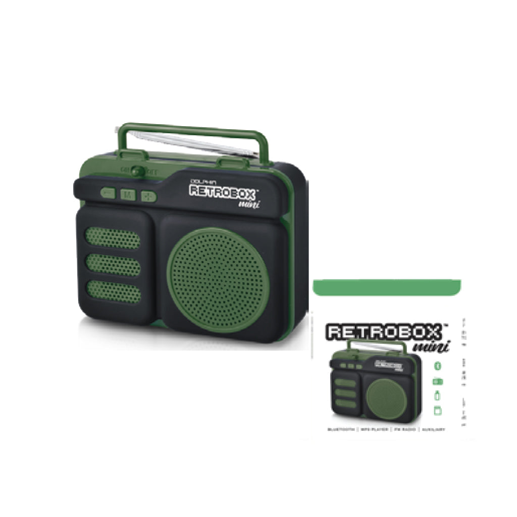 RTX-10GREEN Retrobox Mini Bluetooth Radio - Green — M&M Merchandisers