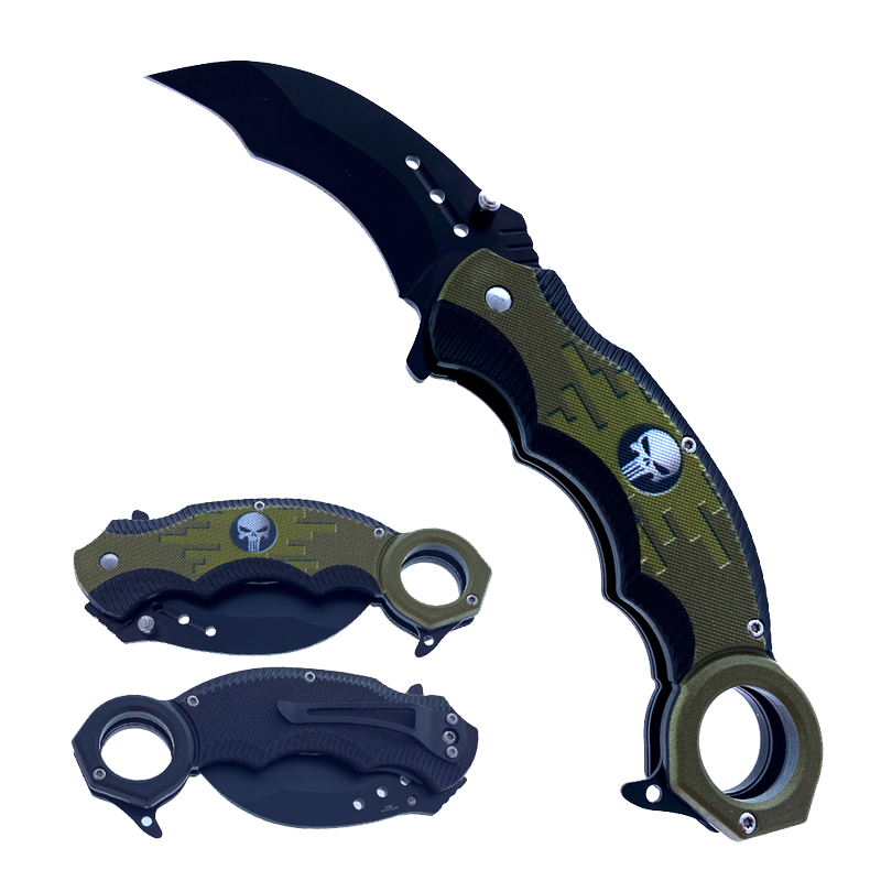 SG-KS1682BK Falcon Karambit Spring Assisted Tactical Fighting Knife — M ...